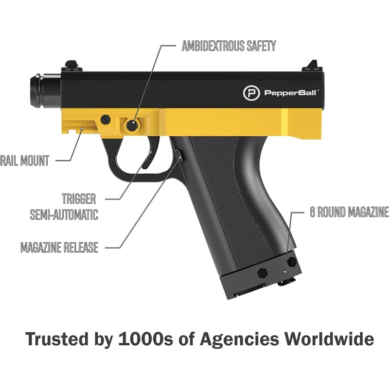 PepperBall TCP Lanzador de defensa personal, pistola táctica