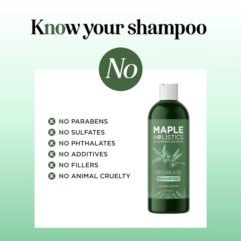 Champú para cabello graso y piel cabelludo graso, tratamiento natural