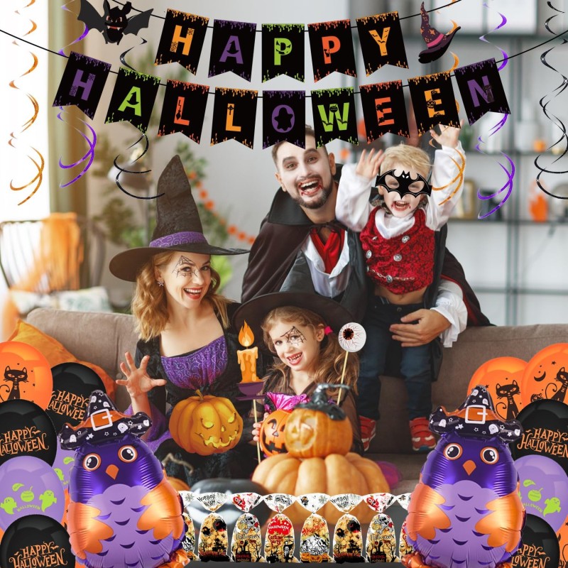 Suministros de decoración de fiesta de Halloween, 172 unidades