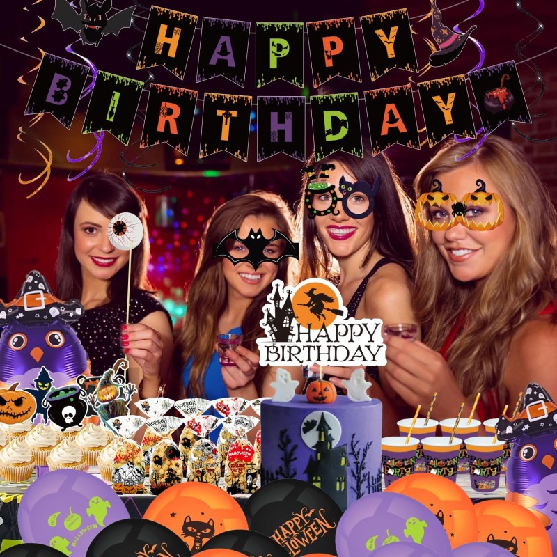 Suministros de decoración de fiesta de Halloween, 172 unidades