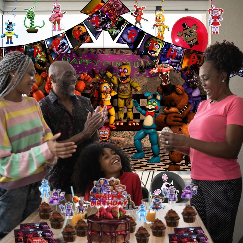 Kikuke fnaf Birthday Party Supplies, 117 Pcs Halloween