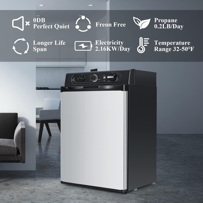 Ecojoy Refrigerador de propano para caravana, refrigerador RV